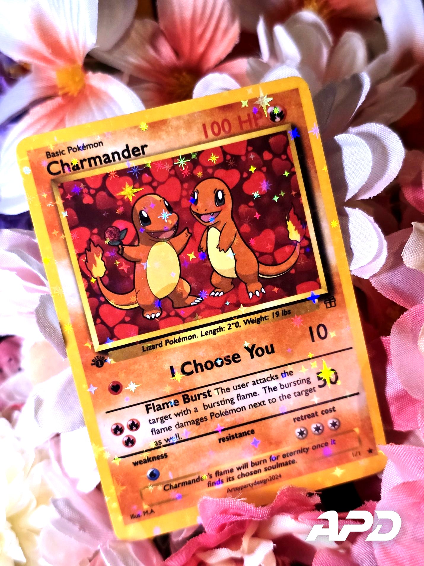 Charmander - Charmander Anniversary Love Card – Artsypartydesign