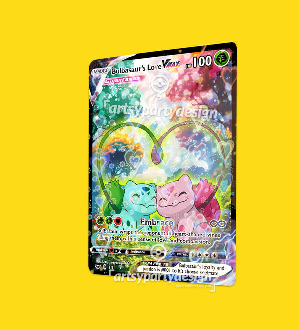 Bulbasaur Love Card | Bulbasaur Anniversary Card – Artsypartydesign
